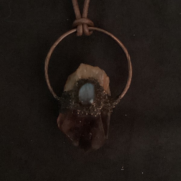 Crystal Mushroom Necklace Cottagecore Pendant, Raw Crystal Jewelry ...