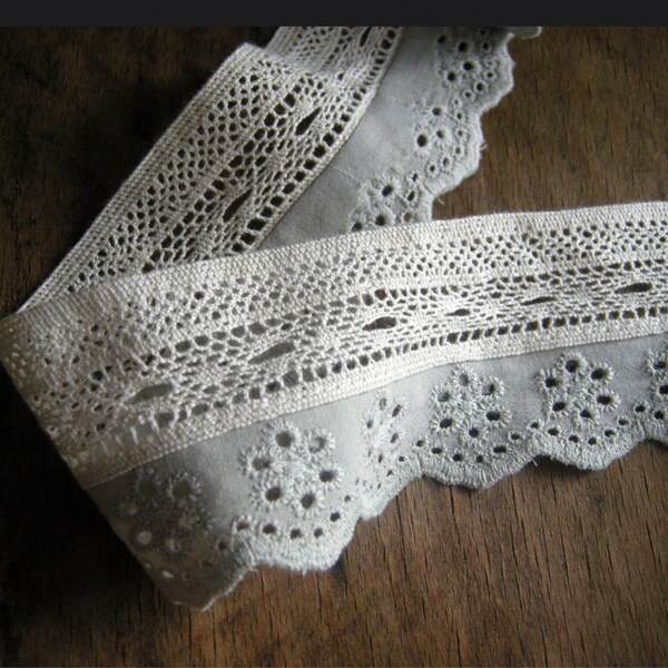 Cotton Lace Trim / Ecru Cotton Crochet Lace Trim, Edging Lace - Etsy
