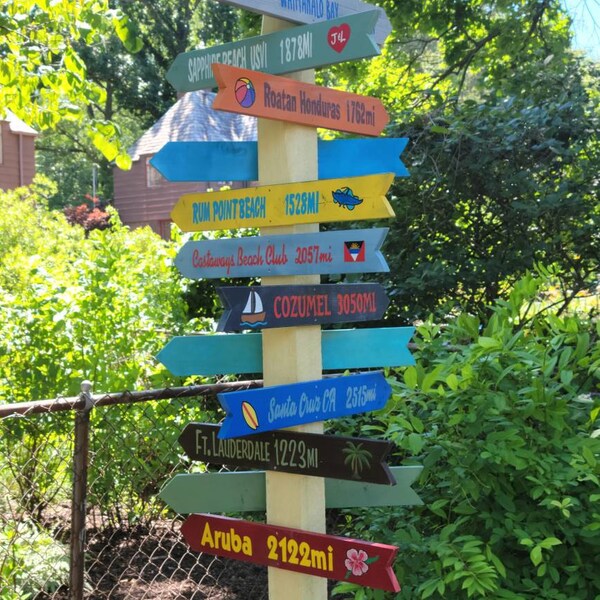 12 Destination Arrows Hand Painted Wood Directional Signs 24 X 3 1/2 ...
