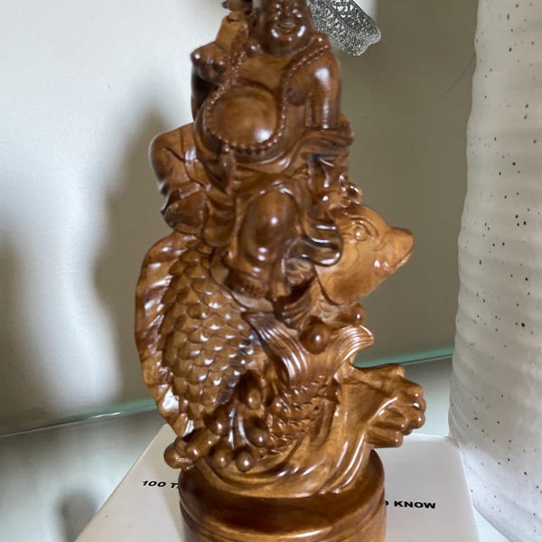 Happy Buddha Laughing Buddha Statue, Maitreya Buddha, Wooden Buddha ...