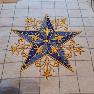 Christmas Star Machine Embroidery Design 2 Sizes - Etsy