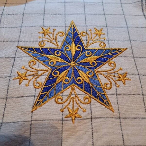 Christmas Star Machine Embroidery Design - 2 Sizes - Etsy