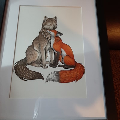 Wolf & Fox Illustration A4 Print - Etsy