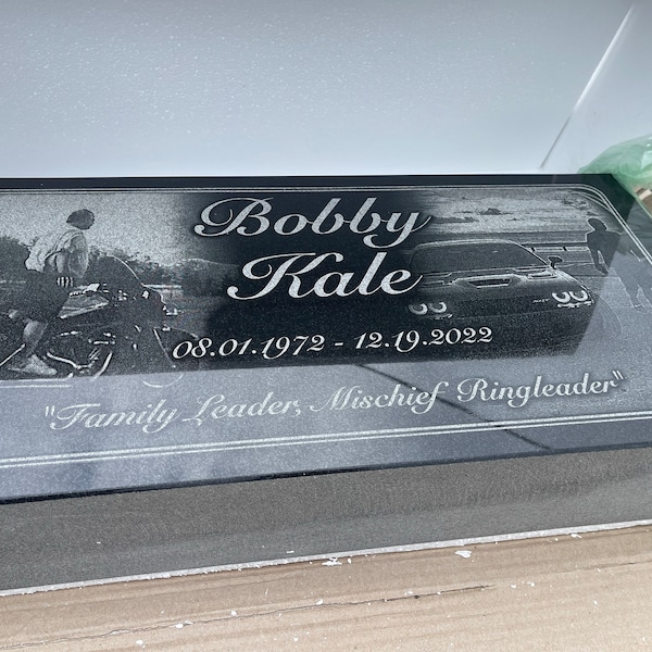 12x24x0.75 Human Headstone, Tombstone on the Grave Marker Granite ...