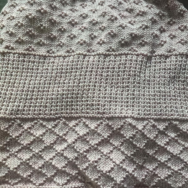 EASY Blanket Knitting Pattern Jasper Small/baby Blanket Large Sofa ...