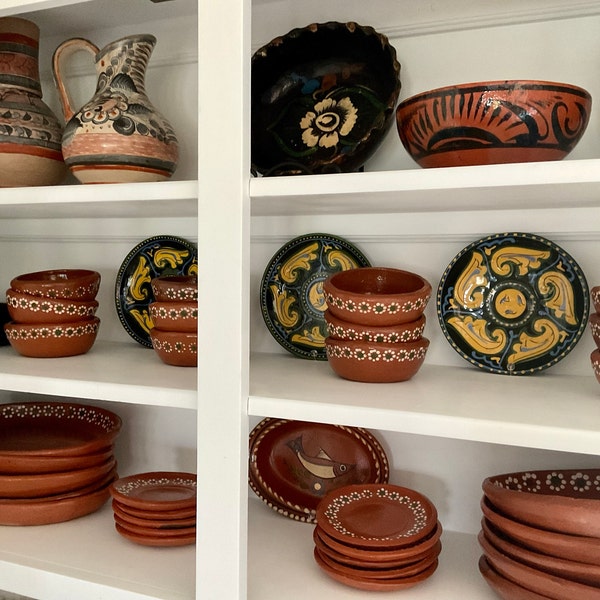 Mexico Handmade Rustic Pottery Tonala Mug.jarrito De Barro Rustico. 4pc ...