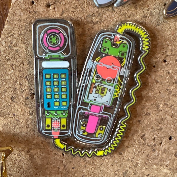 90s Clear Neon Phone Deluxe Enamel Pin V2.0 - 90s Nostalgia - Nineties ...