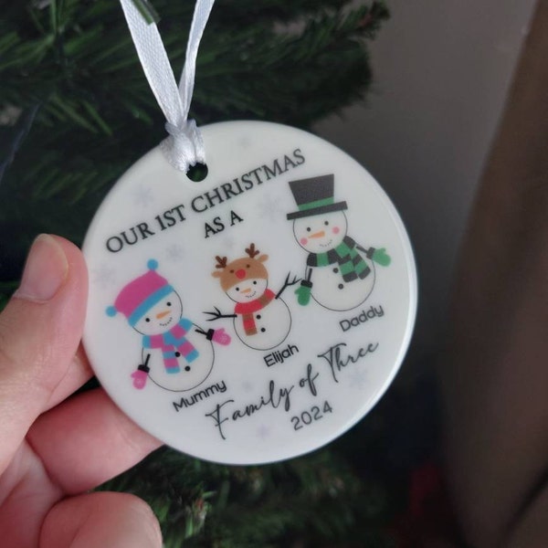 First Christmas Bump Decoration, Personalised Baby Bump Christmas ...