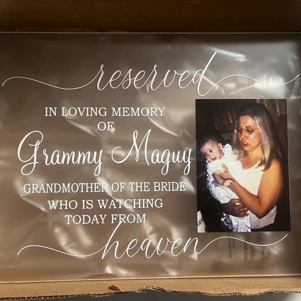 Reserved Acrylic Memorial Sign, Acrylic Memorial Sign, Frosted Acrylic ...