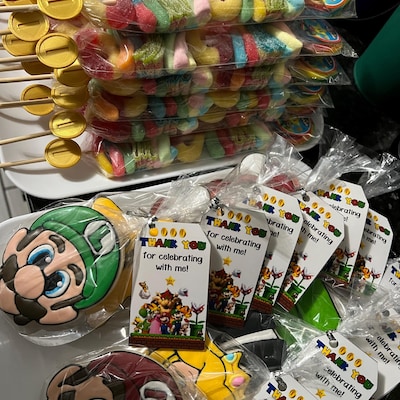 Digital Super MARIO Bros Brothers Luigi Thank You Favor Tags, Mario and ...