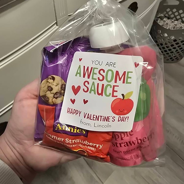 Classroom Valentine Sticker - Awesome Sauce Valentine Sticker ...