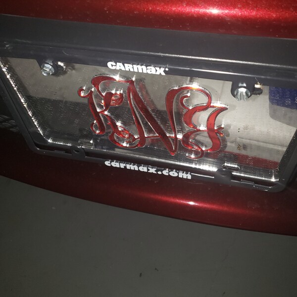Monogram Mirror License Plate - Etsy