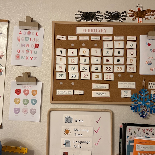 DIY School Calendar, Muted Rainbow Calendar, Early Elementary Calendar ...