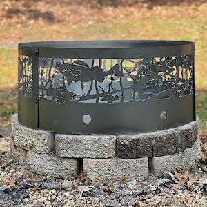 Personalized Retro Camper Fire Pit Ring Heavy Duty Camping | Etsy