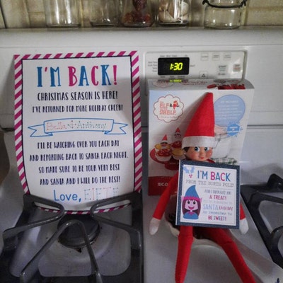 Elf I'm Back Tag, Elf Treat Tag, Elf Arrival Letter, Elf Welcome Back ...