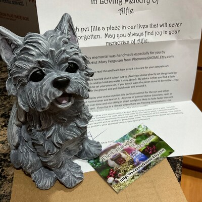 Yorkshire Terrier Angel Dog Statue, Yorkie, Silky Terrier Concrete ...