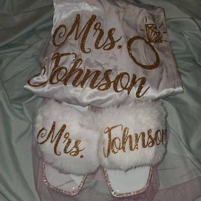 Bride Satin Personalized Robe and Slipper Set. Get Wedding Ready in ...