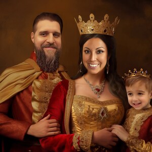 Custom Royal Family Portrait From Photo Custom Royal Family Queen and ...
