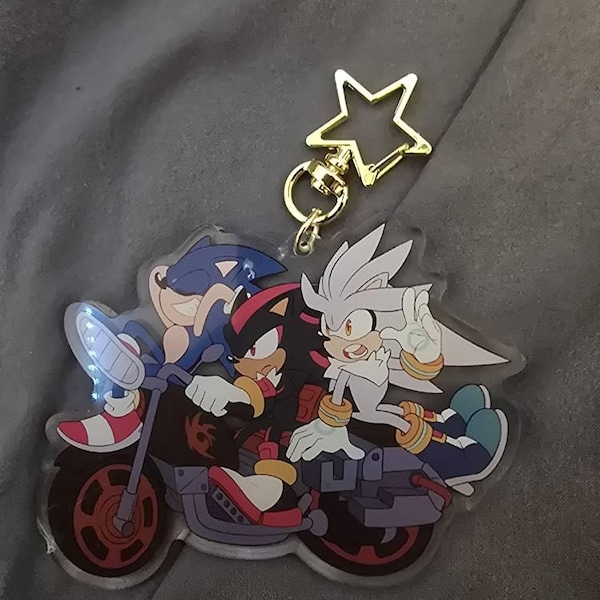 Super Sonic & Shadow Spinning Acrylic Keychains - Etsy