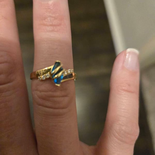 Customized Sterling Silver Womens High School Class Ring Gem Collection ...