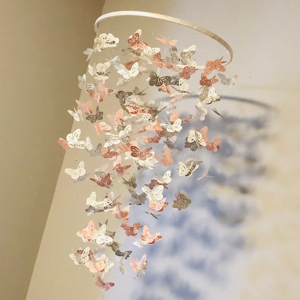 Pink Butterfly Mobile/nursery Mobile/baby Girl Mobile/crib Mobile/girl ...