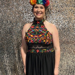 Embroidered Mexican Floral Halter Top. Size S 2X. Ethnic Style Mexican ...