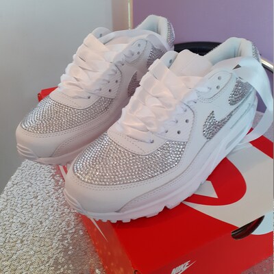 Wedding Bridal Nike Air Max 90s, Bride Nikes, Bling Trainers, Bridal ...