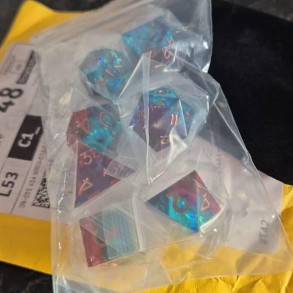 Blue Lightning DND D20 Dice, Resin Sharp Edge Dice Set, D&D Dice Set ...