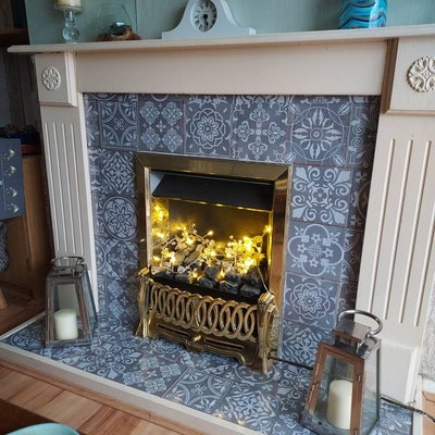 48 Victorian Mosaic Tile Stickers 6 Inch Kitchen Grey Tile Stickers 4 ...