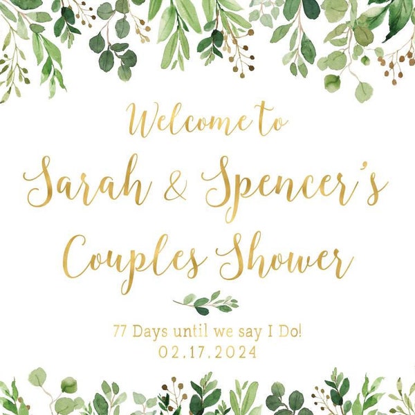 Couples Shower Sign, Wedding Welcome Sign, Bridal Shower Sign, Couples ...