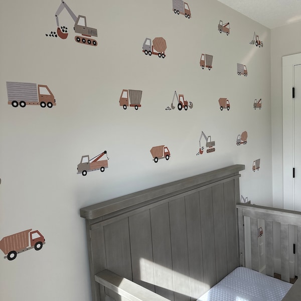 Boho Neutral Colored Vehicle Wall Decals, Construction Wall Decals, Car ...