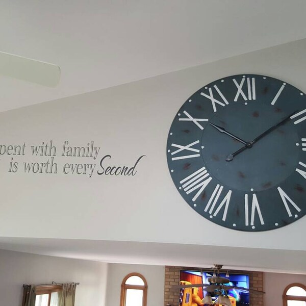 Clock Decal, Time Spent With Family is Worth Every Second, Time Spent ...