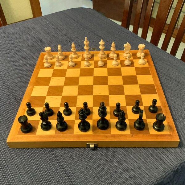 Wooden Chess Set Made in Germany 60s Vintage in Original Box. Great ...