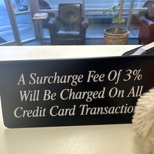 3pk Credit Card Payment Signs W/ Surcharge, L Style Countertop Display ...