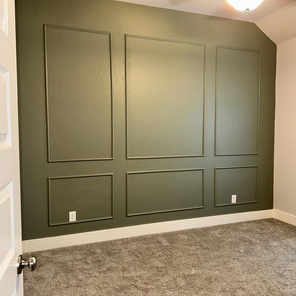 Wall Molding Kit DIY Accent Wall Kit Office Wainscoting Panels 3 Upper ...