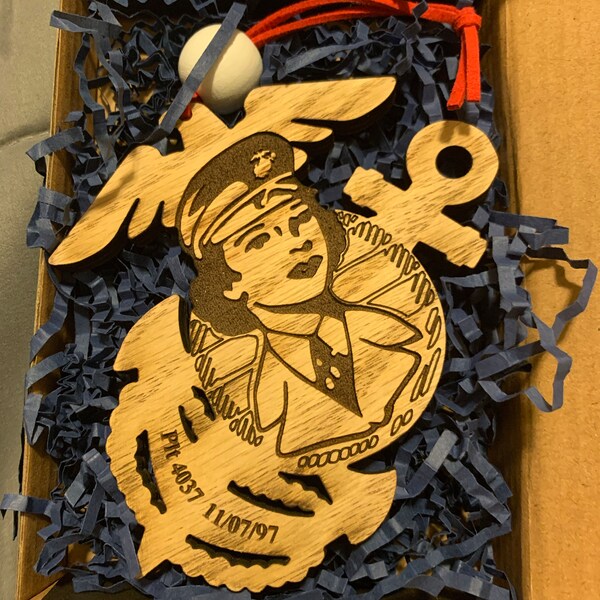 Marine Corps Ornament | Women Marine Logo | USMC Ornament | Marine ...