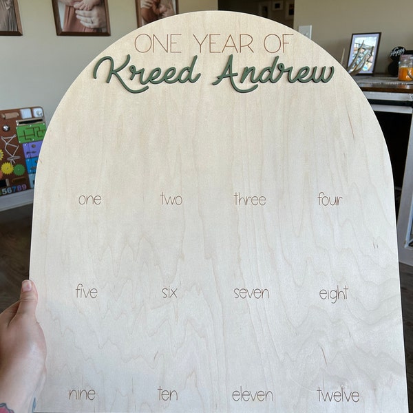 My First Year One Year of Photo Board Wooden Milestone Board 1st ...