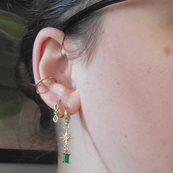 ASTM F136 Hoop With Chain Conch Hoop, Conch Earring, Conch Clicker ...