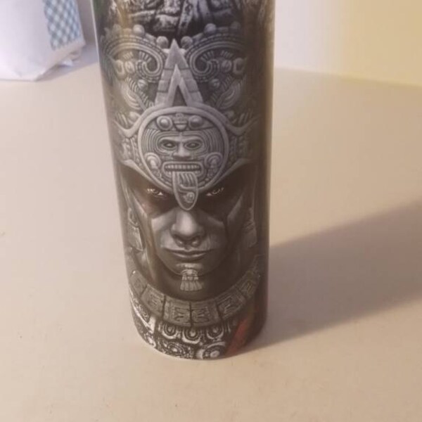 Aztec Warrior 20oz Skinny Tumbler, Mexican Aztec Tumbler, Guerrero ...