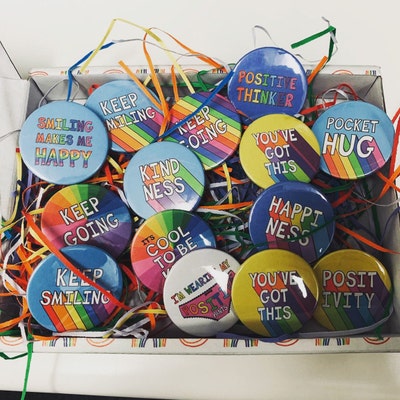 Positivity Badges, Set of Motivational Badges, Rainbow Badges, Positive ...