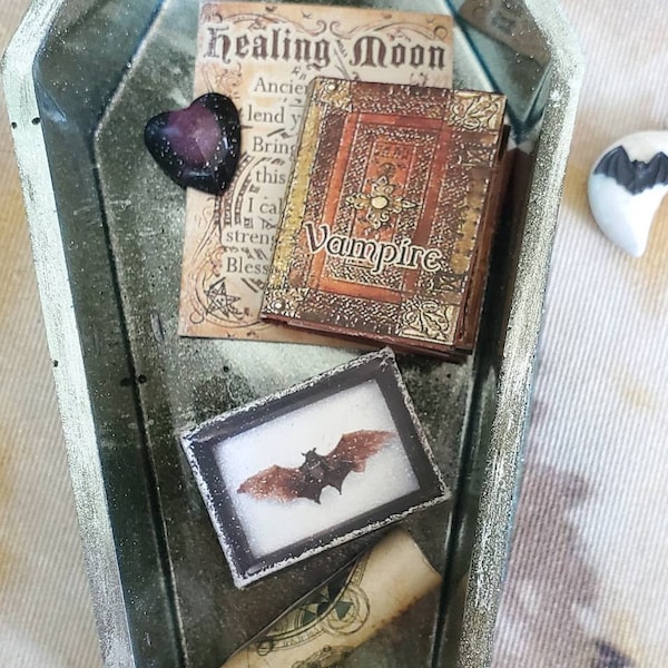 3 BAT Miniature Boxes Display Cases Set –1:12 Dollhouse Vampire Bat ...