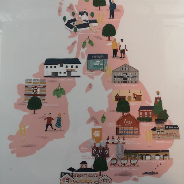 Craft Beer in East London Map Illustrated Print Map Print Map ...