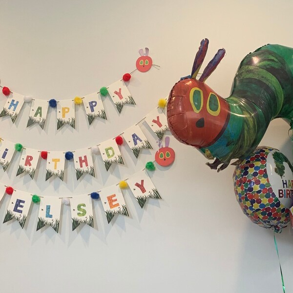Eric Carle the Very Hungry Caterpillar Birthday Party Bunting " Welcome ...