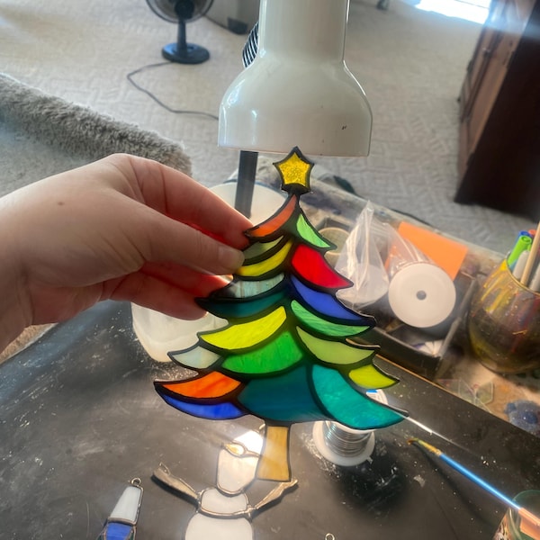 Whimsical Christmas Tree Stained Glass Pattern (digital Download) - Etsy