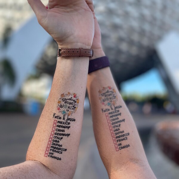 PERSONALIZED Drink Around the World Tattoo-food & Wine Festival -epcot ...