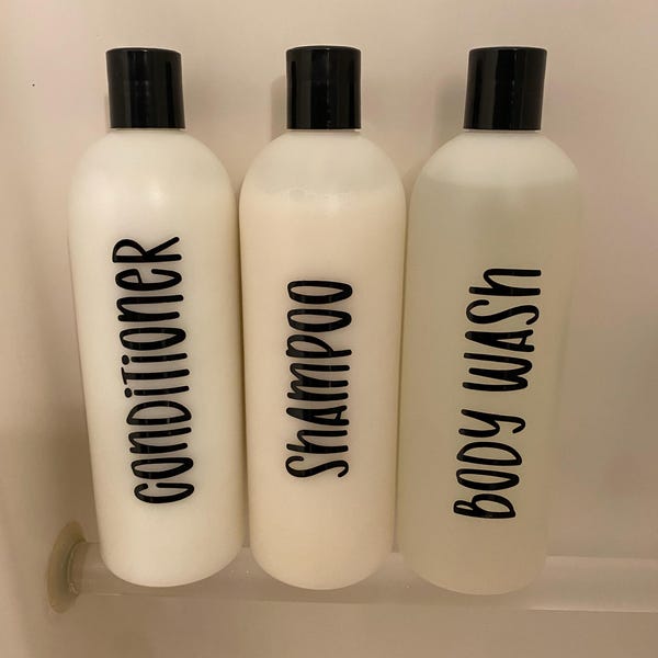 Shampoo Conditioner Body Wash Stickers | Personalized Shampoo Labels ...