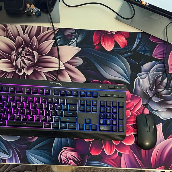 Anime Girl in Cyberpunk Aesthetic Mousepad, Cool Waifu Neon Synthwave ...