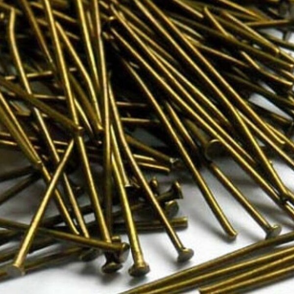 100 Antique Copper Color Head Pins Jewelry Findings ACCHP30-100D5-83 - Etsy