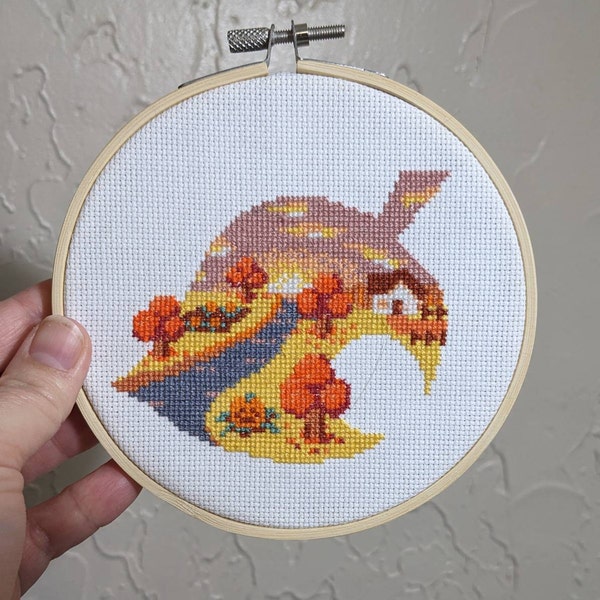 Animal Crossing Fall Leaf Cross Stitch Pattern | PDF Download - Etsy