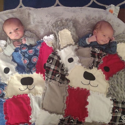 Dallas Cowboys Bear Baby Rag Quilt, Toddler Blanket, Dallas Cowboys ...